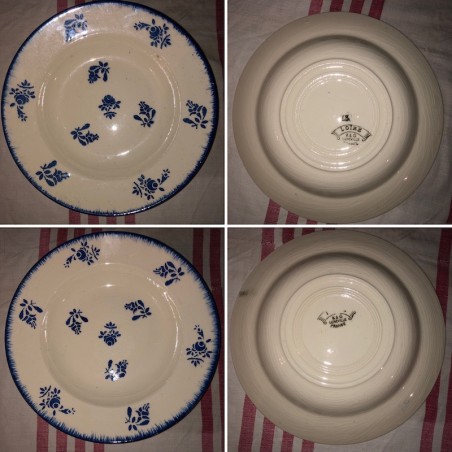 Set of 6 old soup plates K & G Luneville France